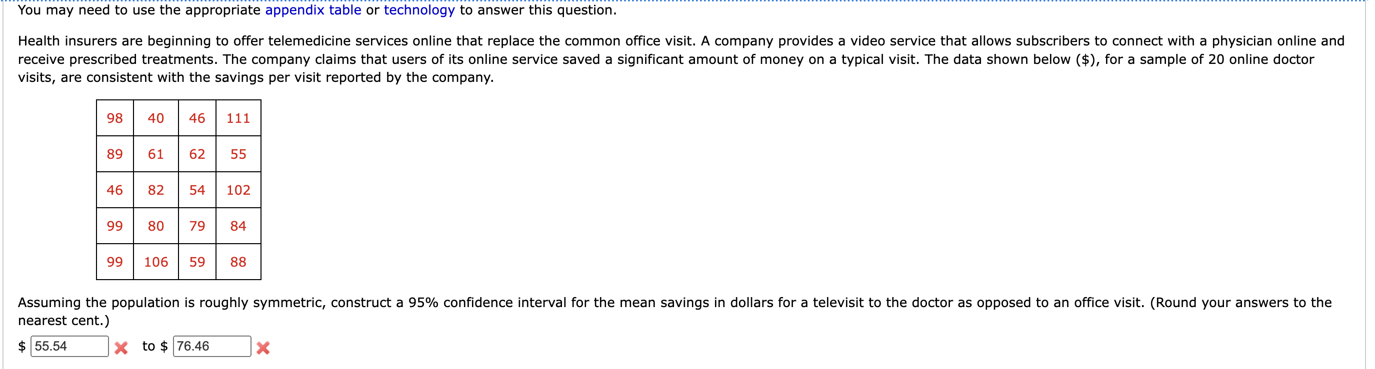 Solved Find the t value(s) for each of the following cases. | Chegg.com