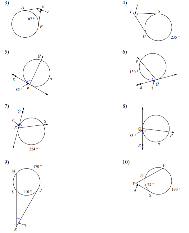 Solved Find the measure of the arc or angle indicated. | Chegg.com