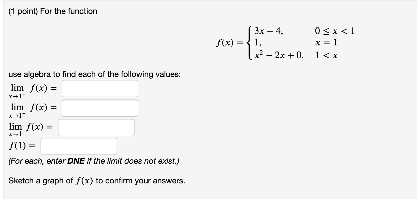 Solved (1 point) For the function | Chegg.com