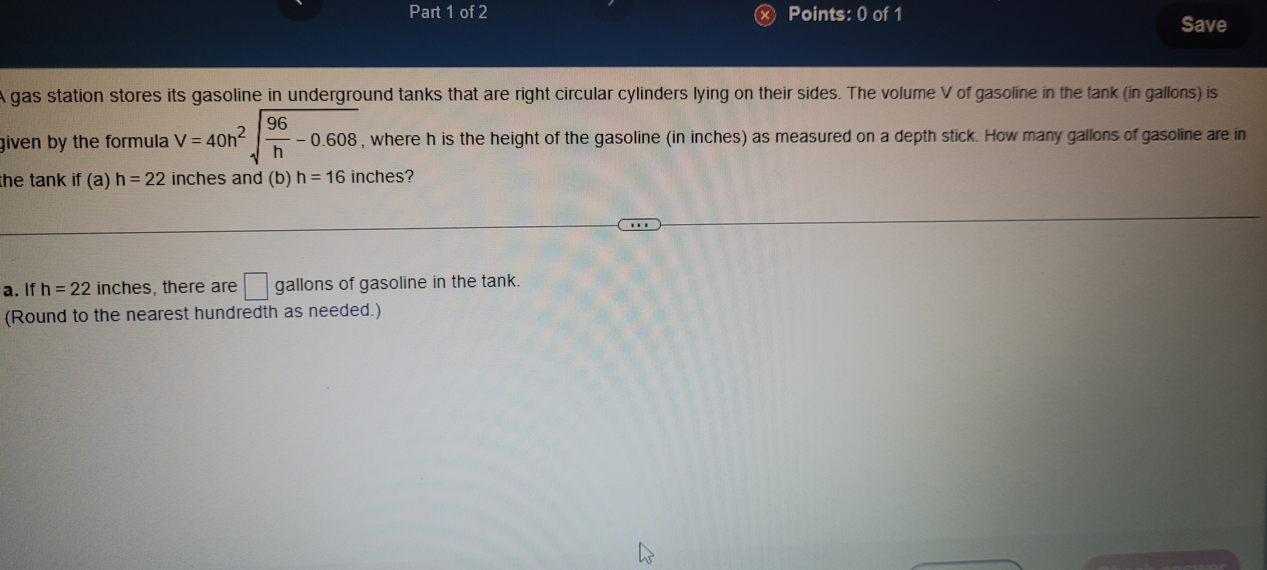 Solved gas station stores its gasoline in underground tanks | Chegg.com