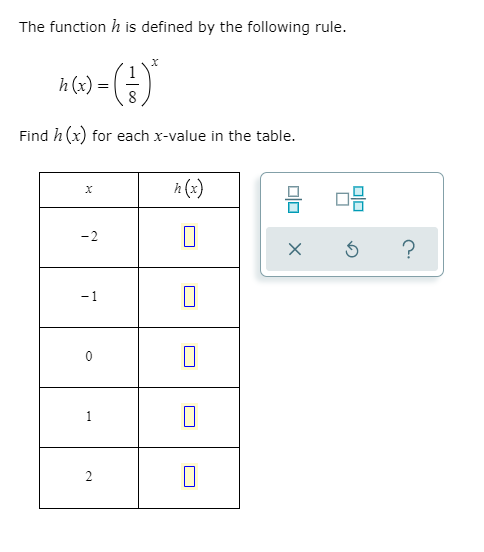 Solved The function h is defined by the following rule. h(x) | Chegg.com