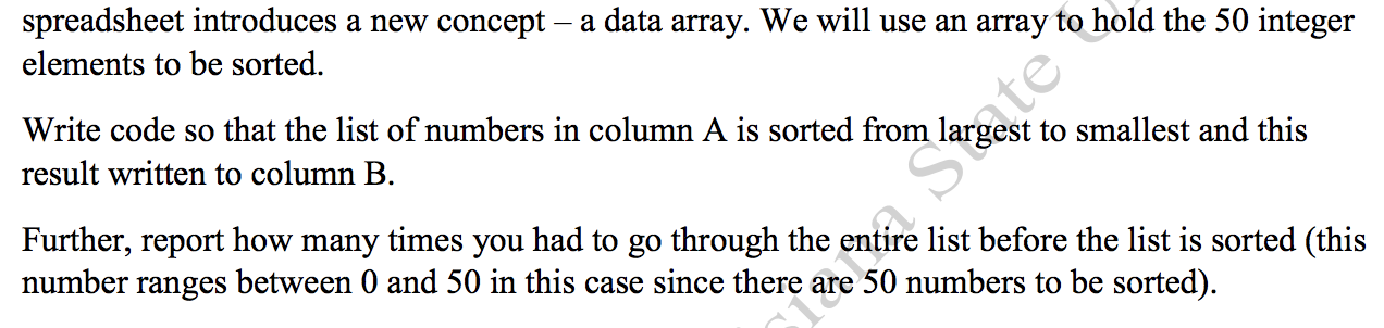Solved Spreadsheet Introduces A New Concept A Data Array 2285