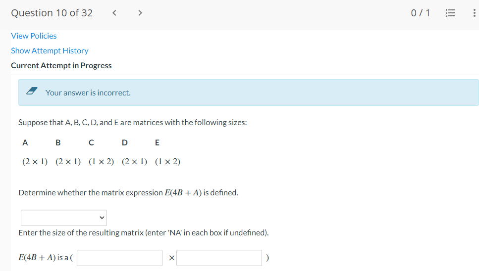 Solved Question 6 of 32 > View Policies Current Attempt in | Chegg.com