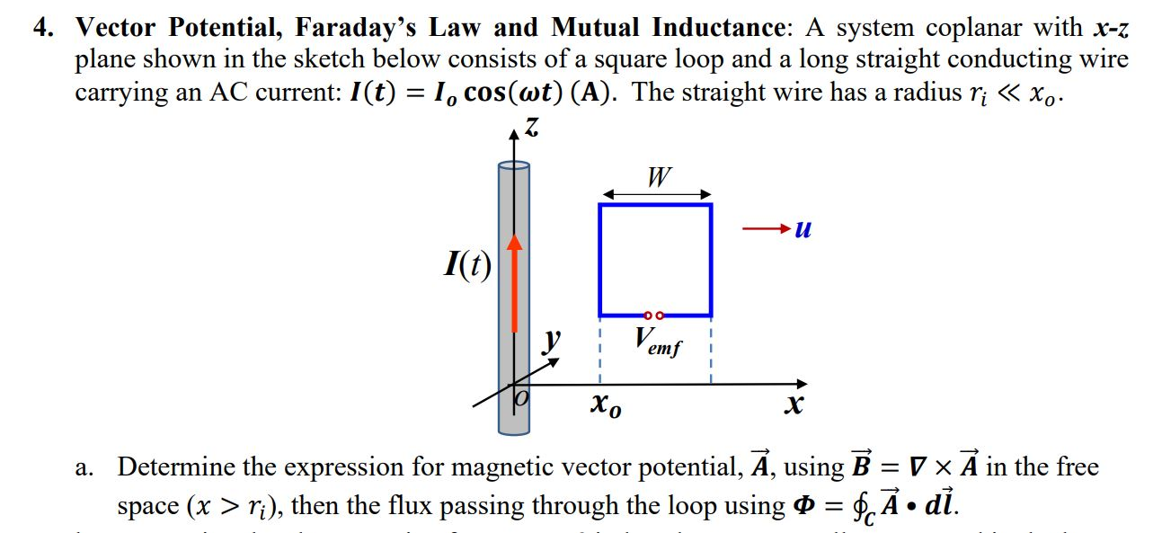4. Vector Potential, Faraday's Law and Mutual | Chegg.com