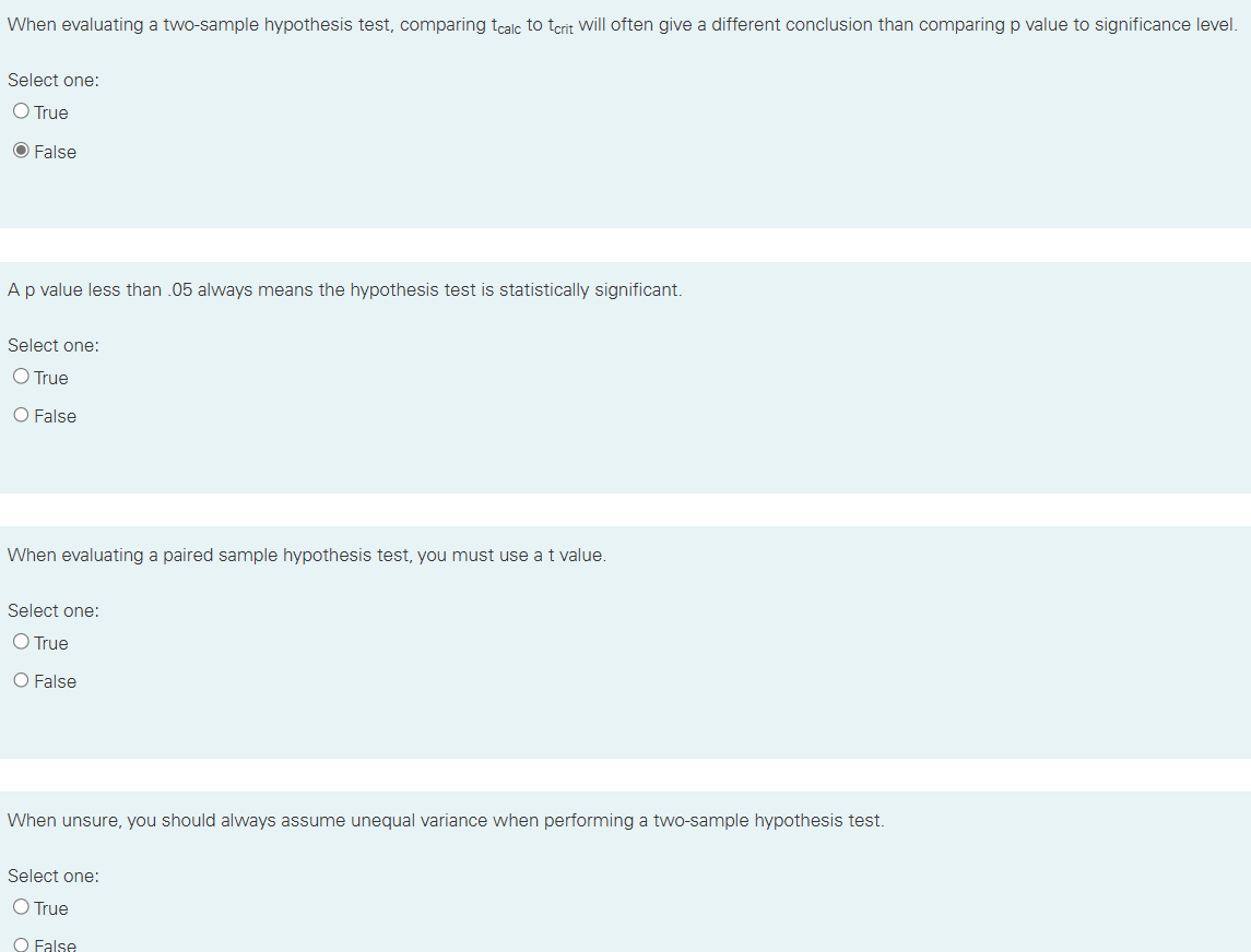Solved When evaluating a two-sample hypothesis test, | Chegg.com