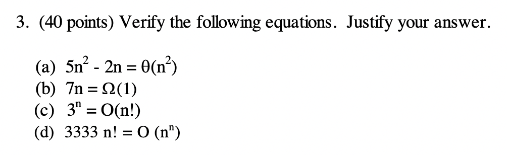 Solved 3. (40 points) Verify the following equations. | Chegg.com