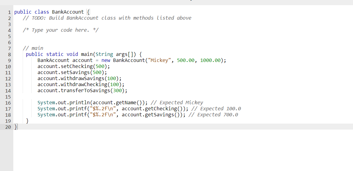 Solved In JAVA Please. Build a class called BankAccount that | Chegg.com
