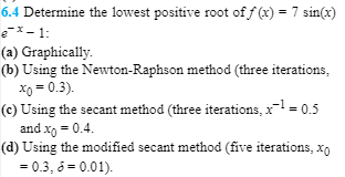 Solved 6.4 Determine the lowest positive root of f(x) = 7 | Chegg.com