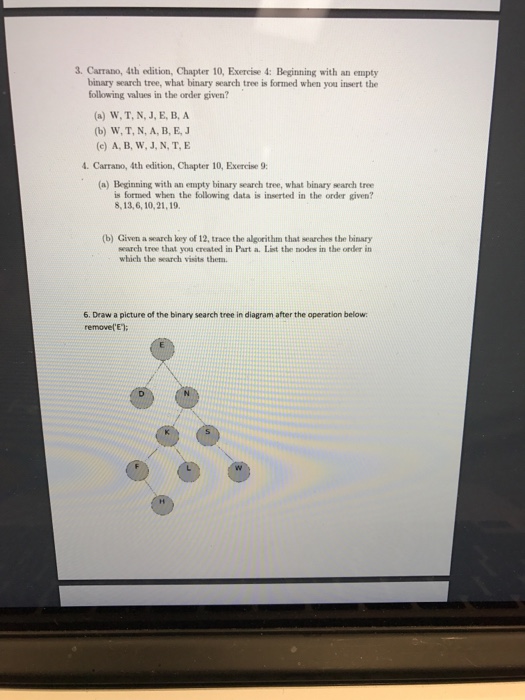 Solved 3. Carrano, 4th edition, Chapter 10, Exercise 4: | Chegg.com