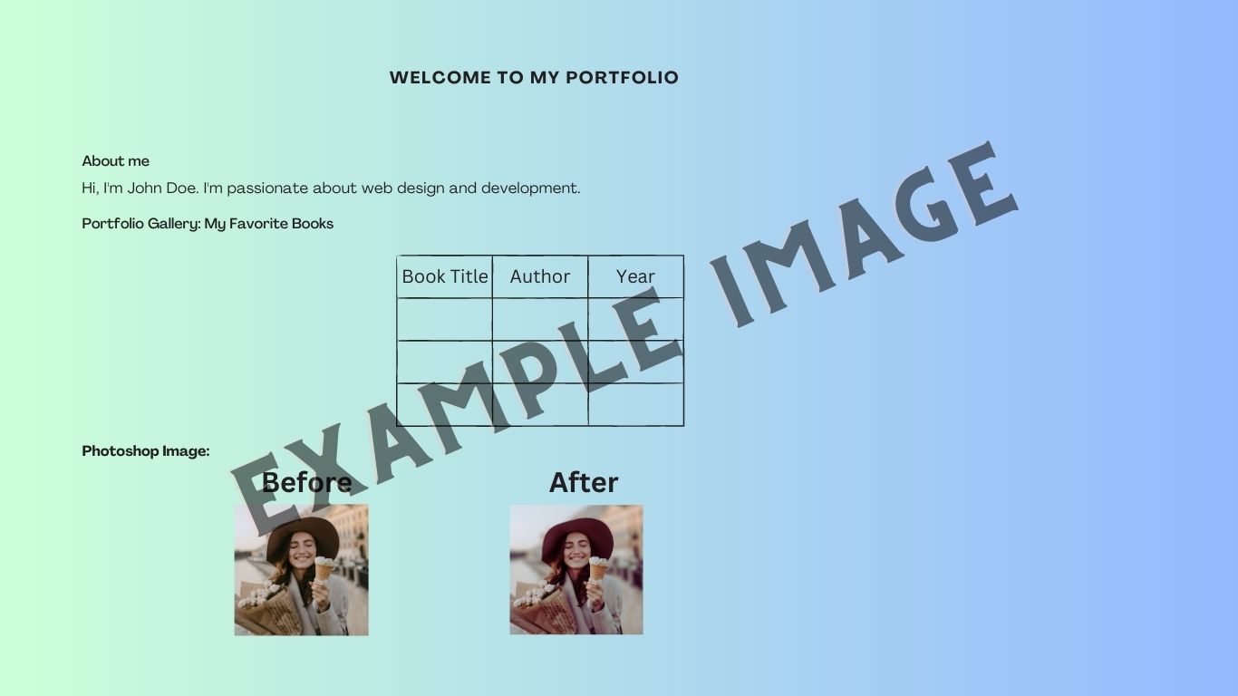 Solved WELCOME TO MY PORTFOLIO About me Hi, I'm John Doe. | Chegg.com