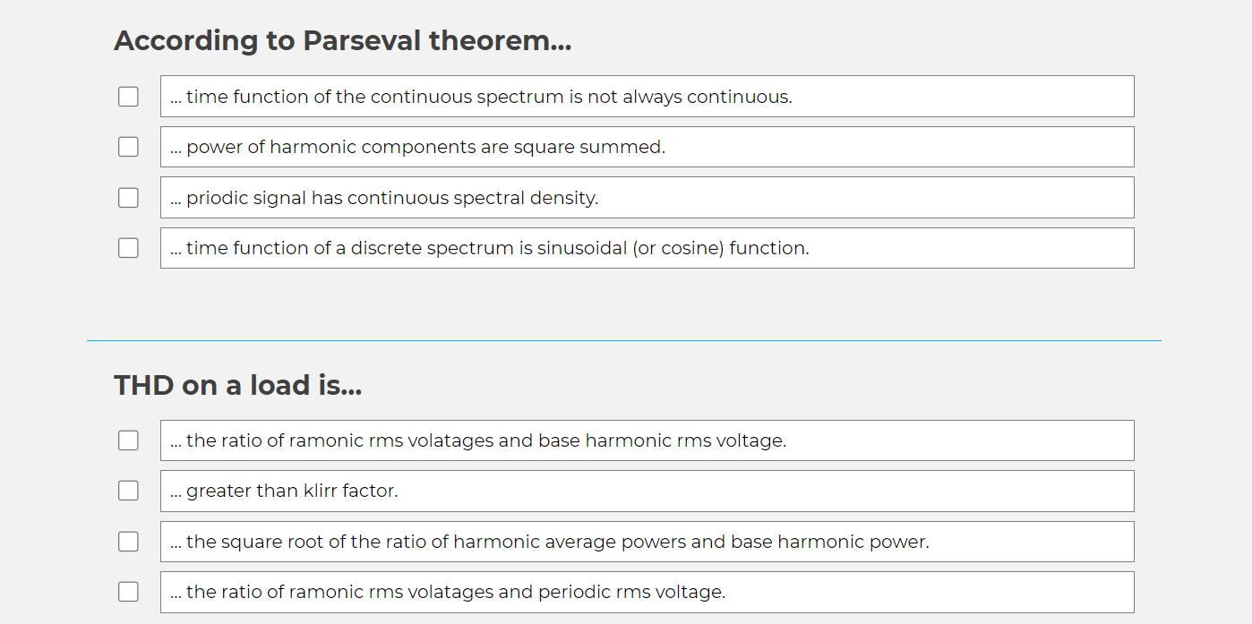 Solved According To Parseval Theorem Time Function Of The