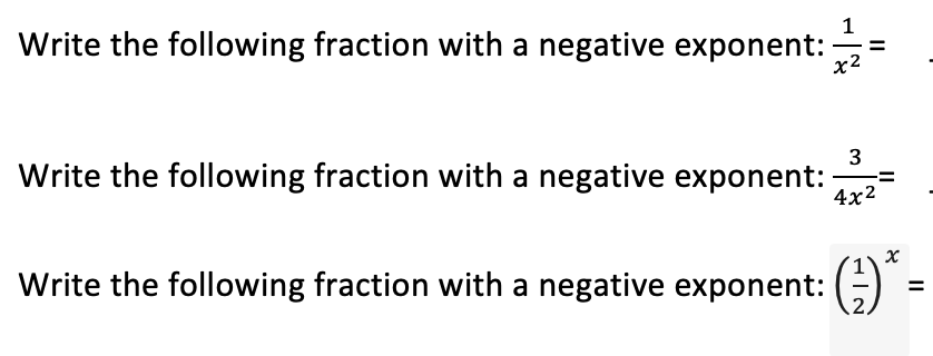 Solved Write the following fraction with a negative | Chegg.com