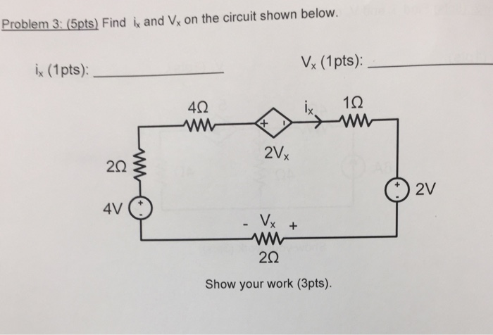 Solved Find i_x and V_x on the circuit shown below. I_x: | Chegg.com