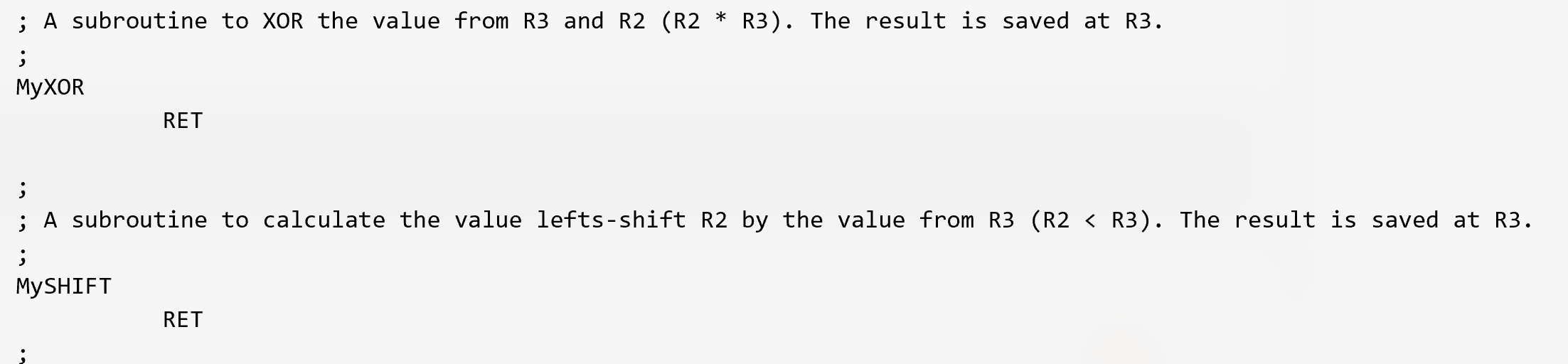 Solved ; A subroutine to add the values from R2 and R3 (R2 + | Chegg.com