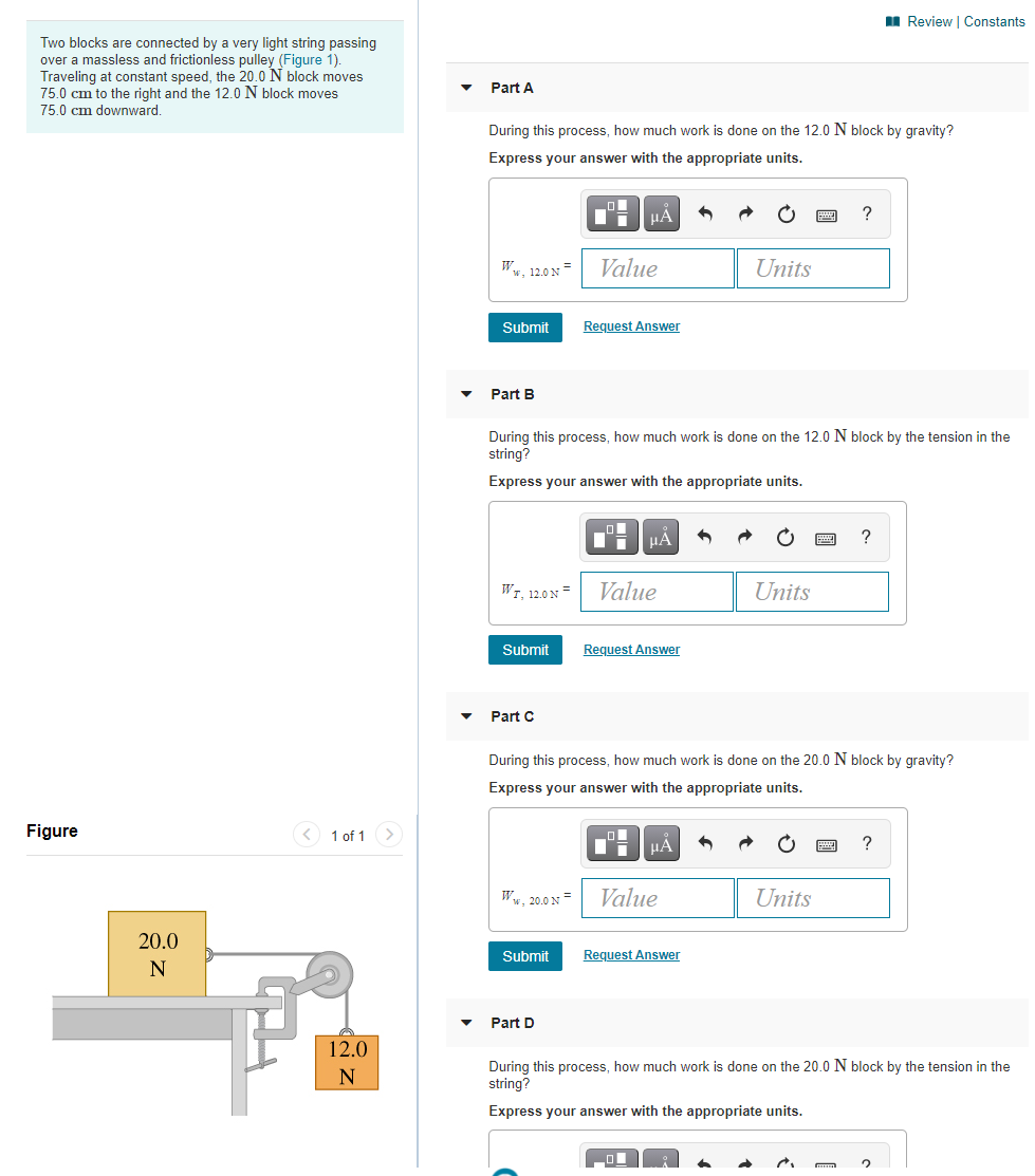 Solved Review Constants Two blocks are connected by a very | Chegg.com