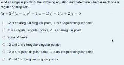 Solved Find all singular points of the following equation | Chegg.com