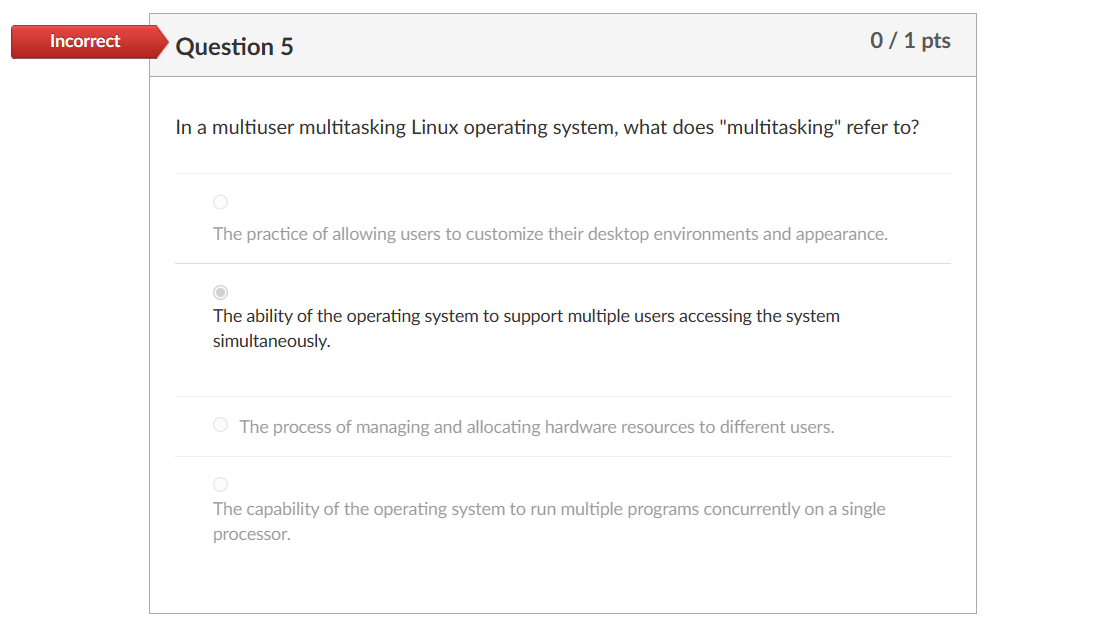 Solved n a multiuser multitasking Linux operating system, | Chegg.com