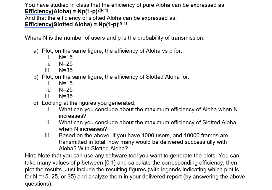 Solved You have studied in class that the efficiency of pure | Chegg.com