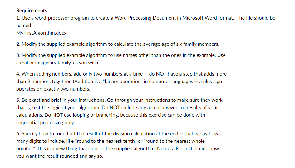 Solved Your First Algorithm Purpose. Learn how algorithms | Chegg.com
