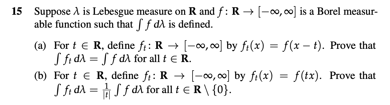 Solved 15 Suppose λ is Lebesgue measure on R and f:R→[−∞,∞] | Chegg.com