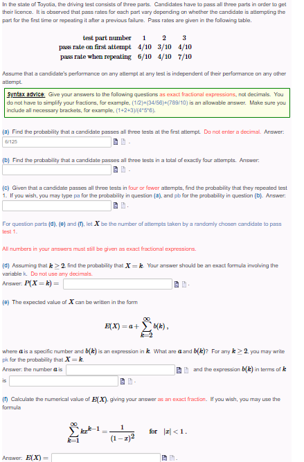 Solved In the state of Tayctia, the driving test consists of | Chegg.com