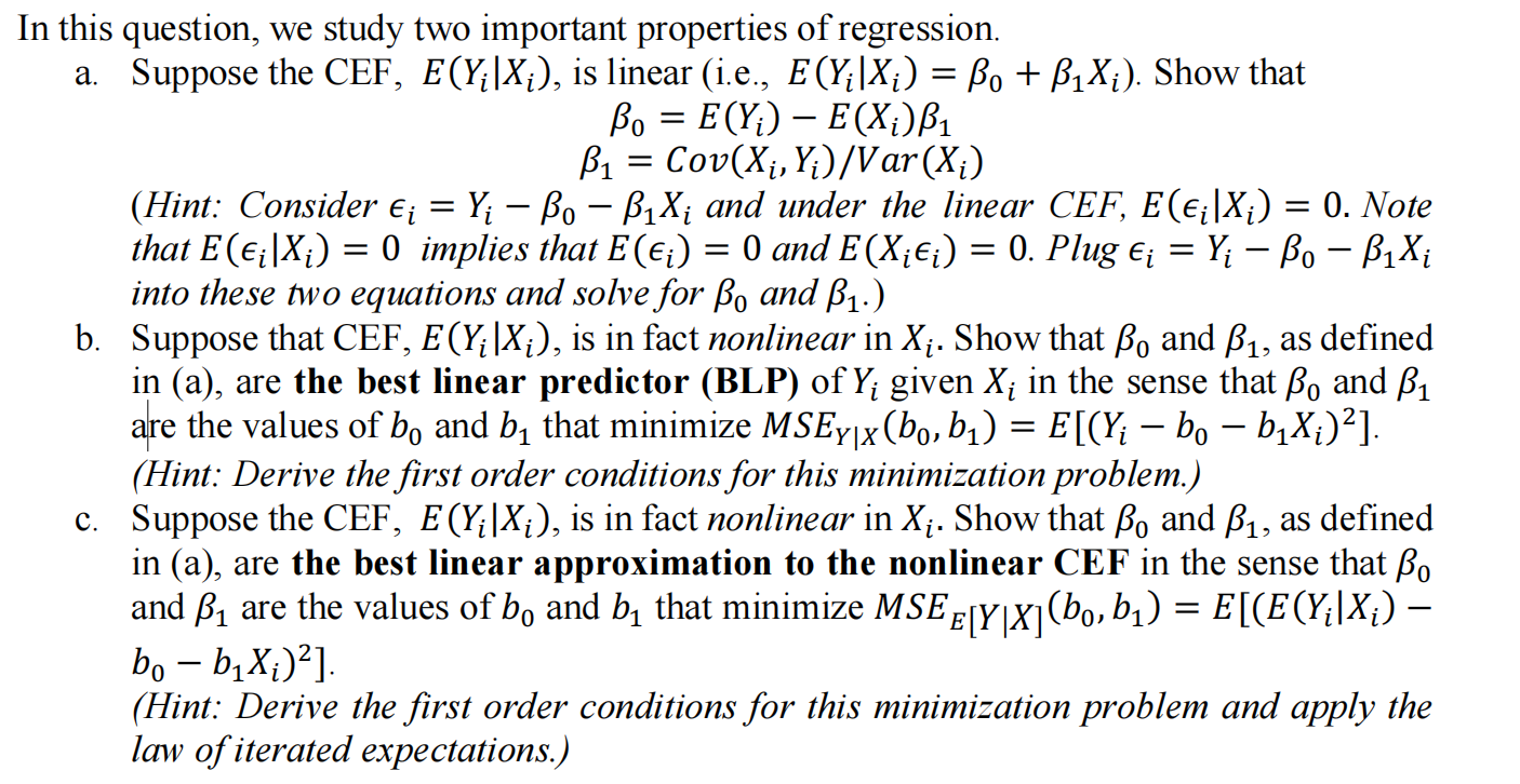 Solved In this question, we study two important properties | Chegg.com