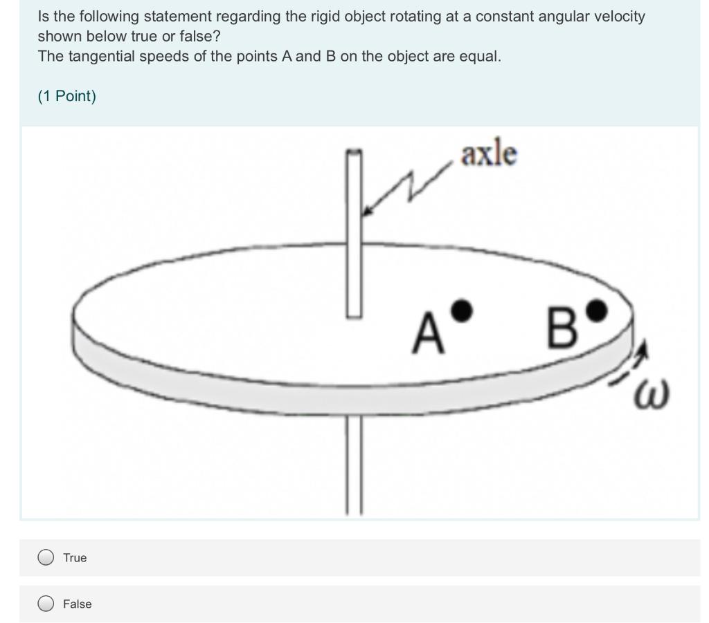 Solved Is the following statement regarding the rigid object | Chegg.com