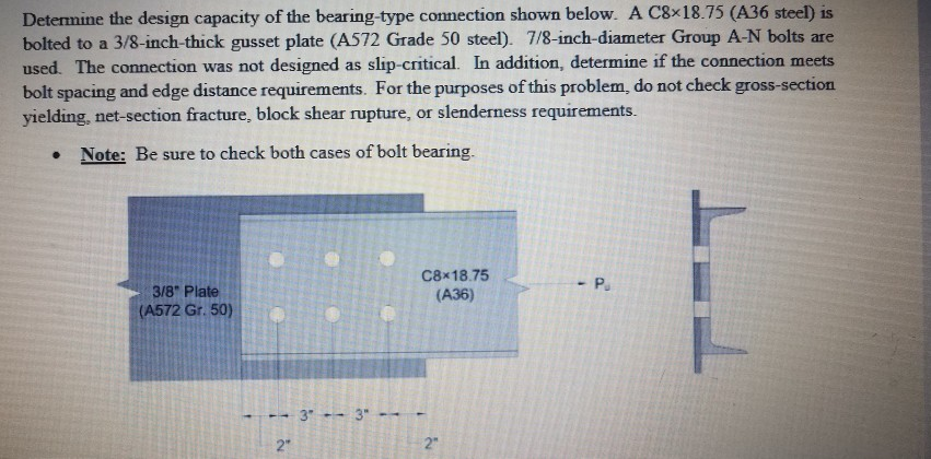 Solved Determine the design capacity of the bearing-type | Chegg.com