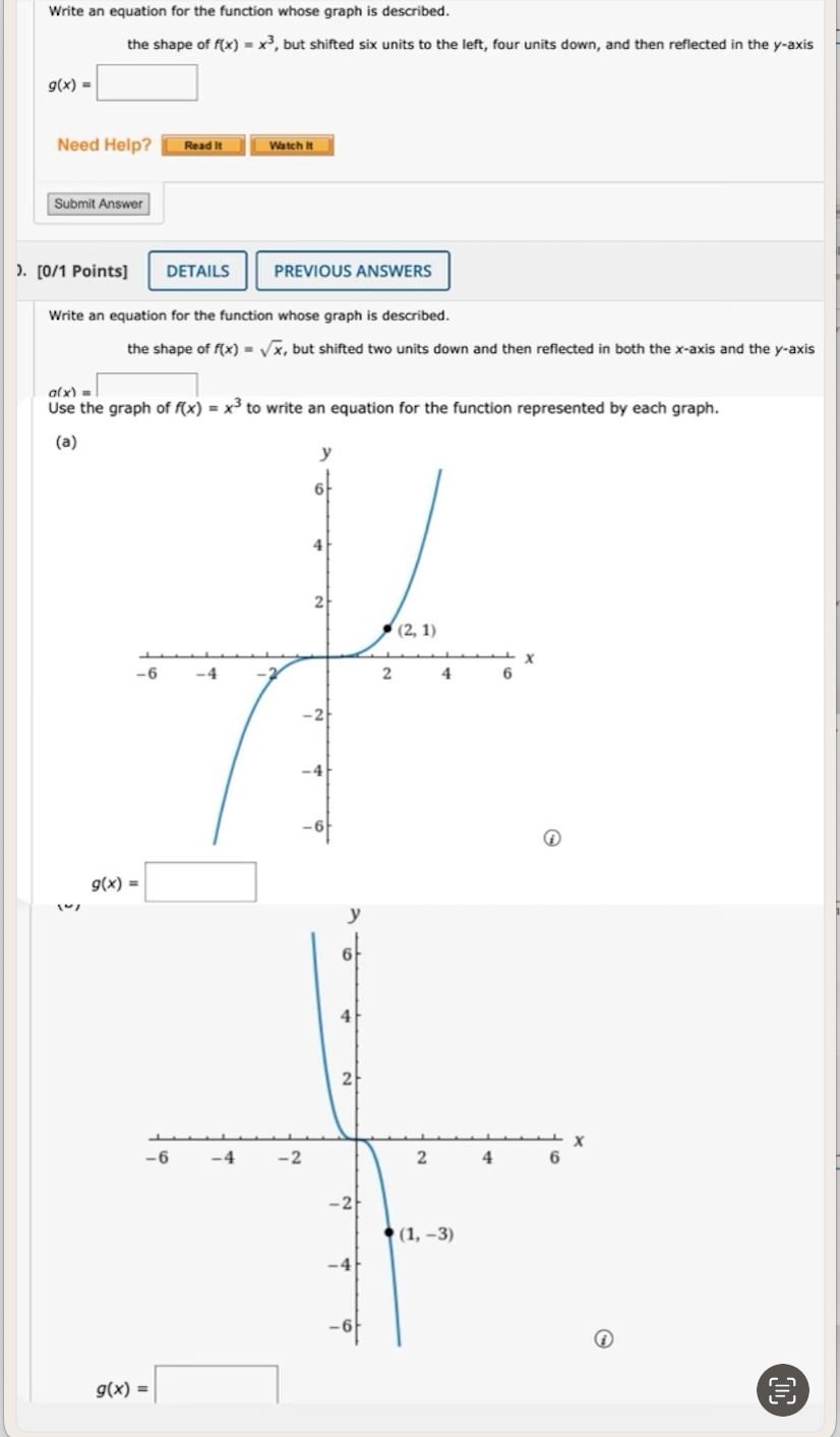 Solved Write an equation for the function whose graph is | Chegg.com
