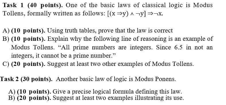 Solved Task 1 (40 points). One of the basic laws of | Chegg.com