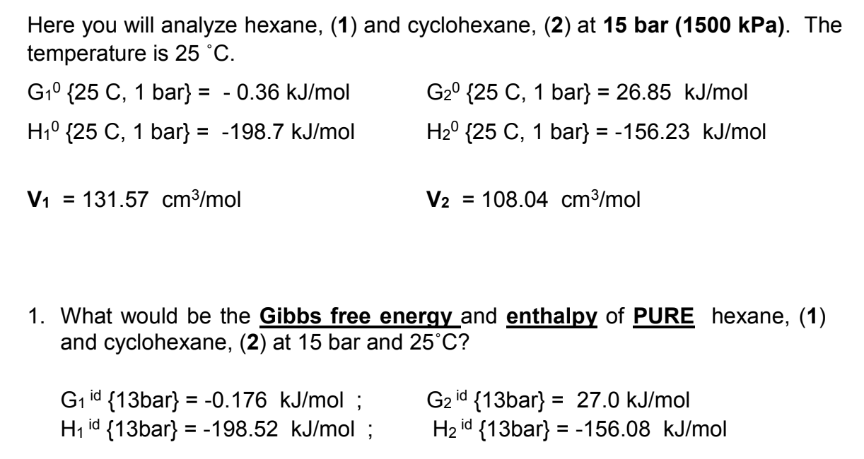 Solved Here you will analyze hexane, (1) and cyclohexane, | Chegg.com