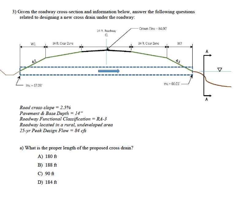 b) Based on the channel cross-section "A-A”, what | Chegg.com