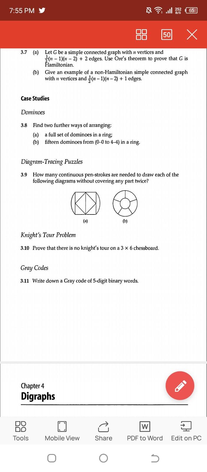 Solved 3.7 (a) Let G be a simple connected graph with n | Chegg.com