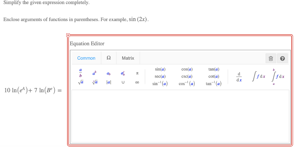 Solved Simplify the given expression completely Enclose | Chegg.com