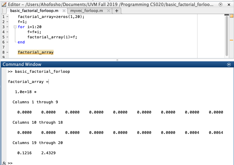 Solved For Loop - Factorial My Solutions In mathematics, the | Chegg.com