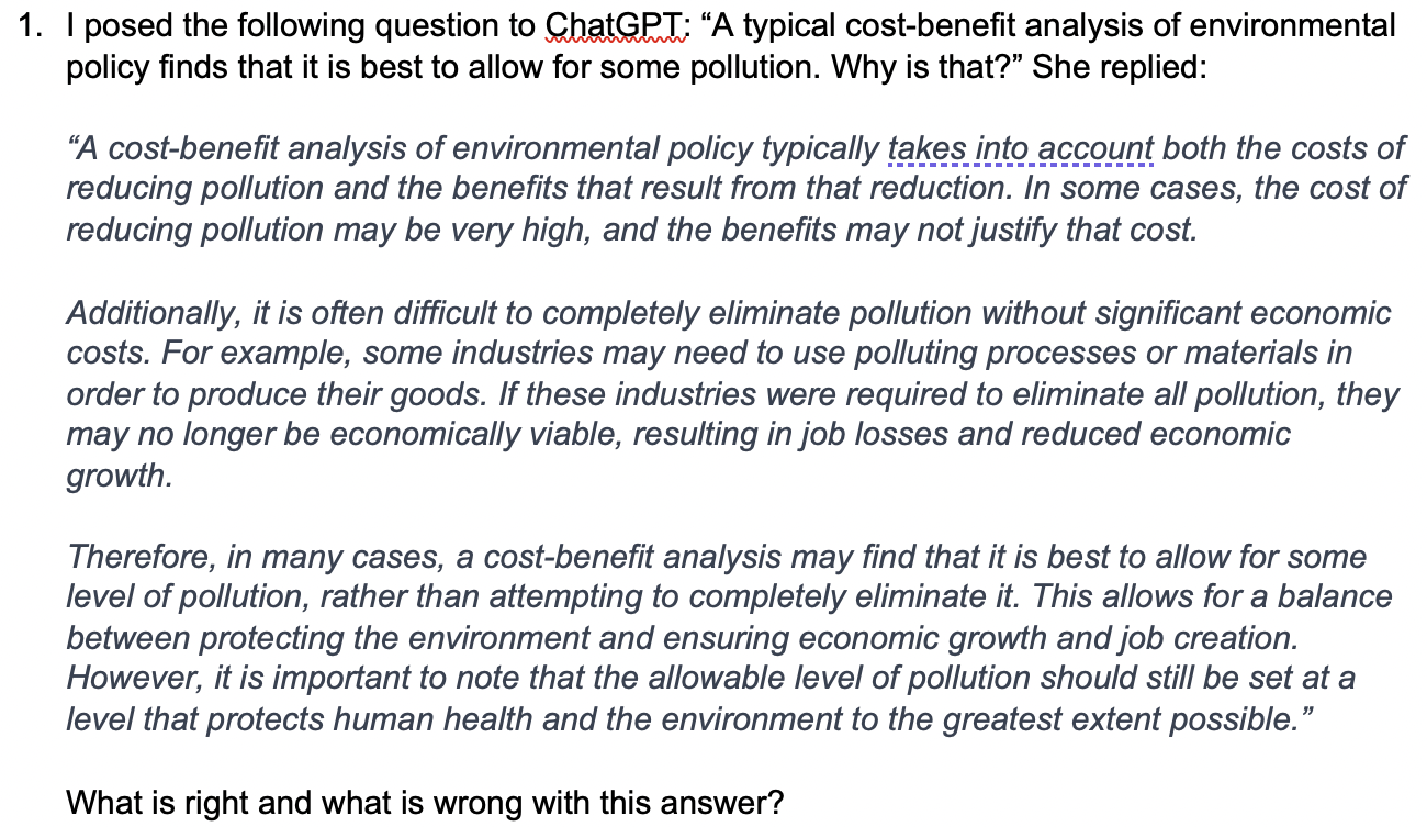 Solved 1. I posed the following question to ChatGPT: "A | Chegg.com