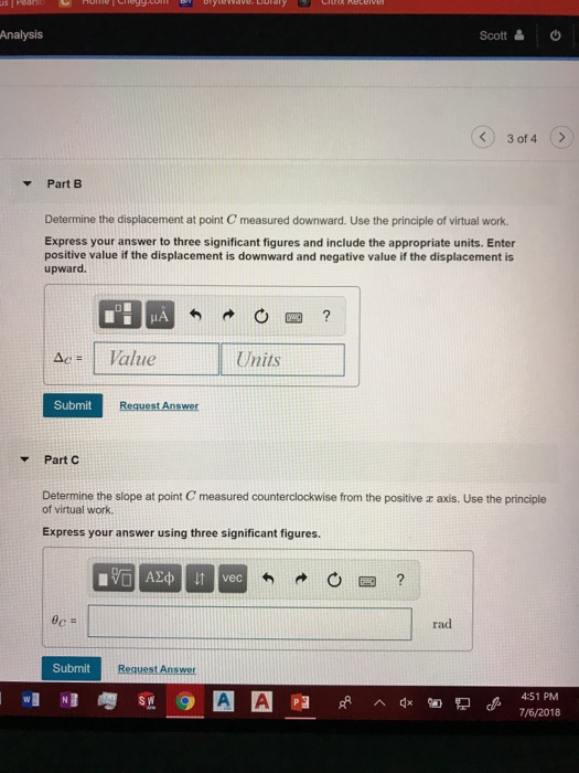 Solved KAssignment 7 b Beam Deflections using Virtual Work | Chegg.com