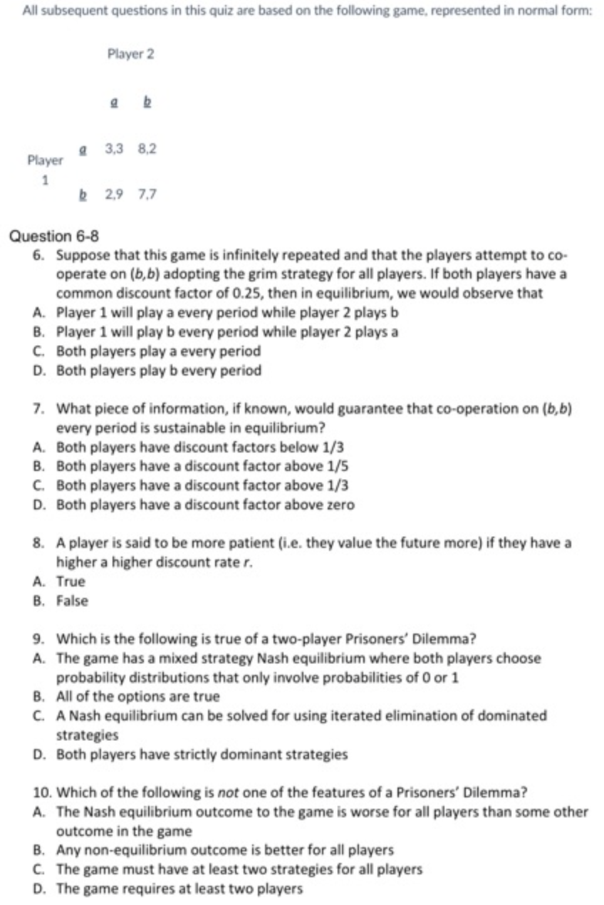 Solved All subsequent questions in this quiz are based on | Chegg.com