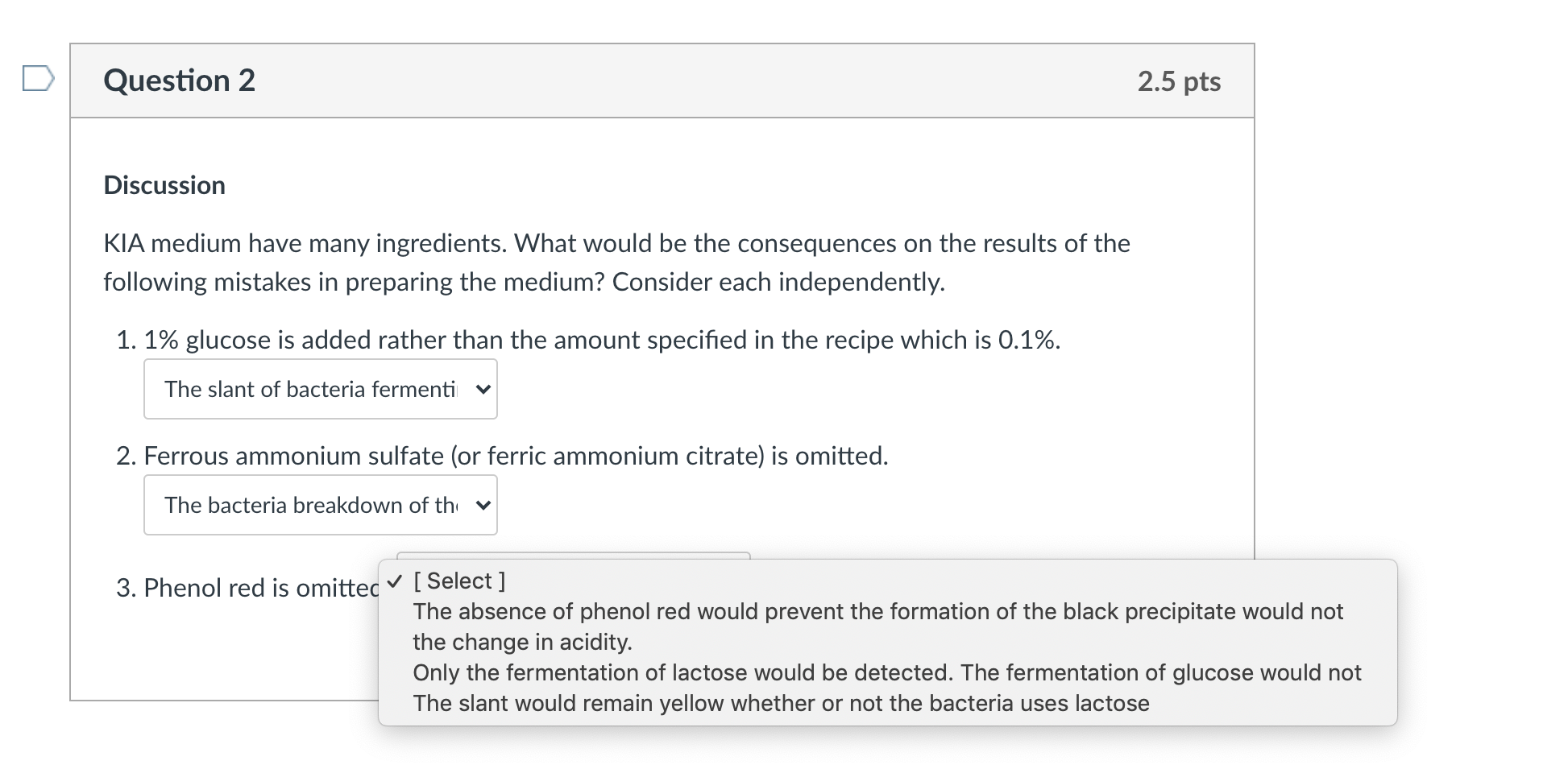 Solved Question 2 2.5 pts Discussion KIA medium have many | Chegg.com