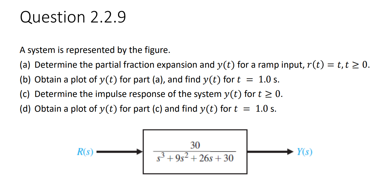 Solved A system is represented by the figure. (a) Determine | Chegg.com