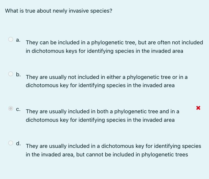 Solved What is true about newly invasive species? a. They | Chegg.com