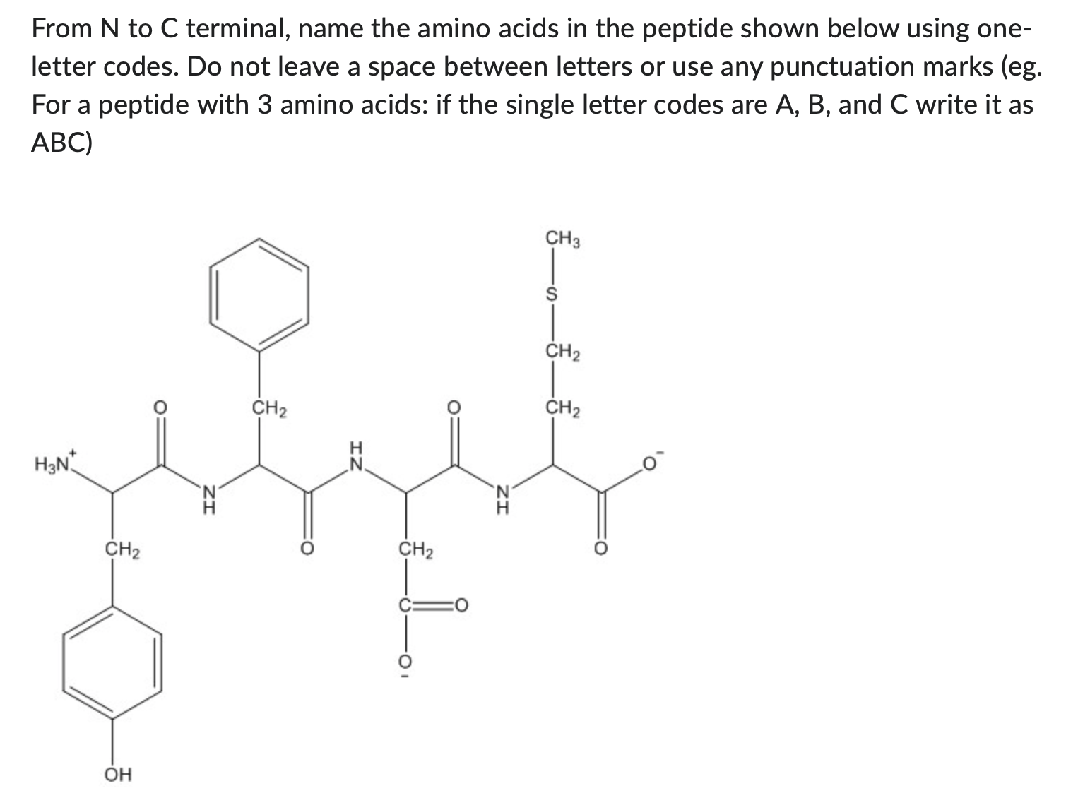 Solved From N to C terminal, name the amino acids in the | Chegg.com