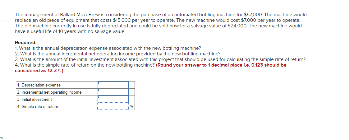 Solved The management of Ballard MicroBrew is considering | Chegg.com