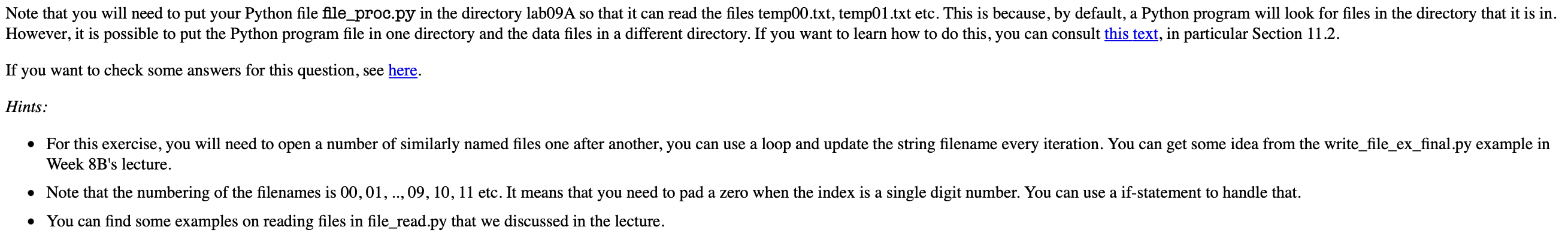 Solved Part A: File handling The aim of the exercise is to | Chegg.com