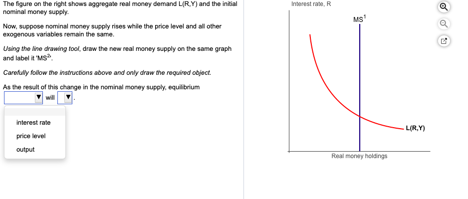 Solved The figure on the right shows aggregate real money | Chegg.com