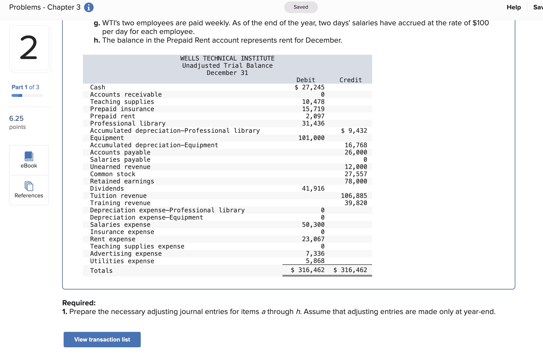 Solved Problems - ﻿Chapter 3 (i)SavedHelpSave & | Chegg.com
