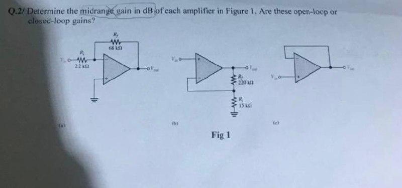 Solved Q2 Determine The Midrange Gain In Db Of Each 