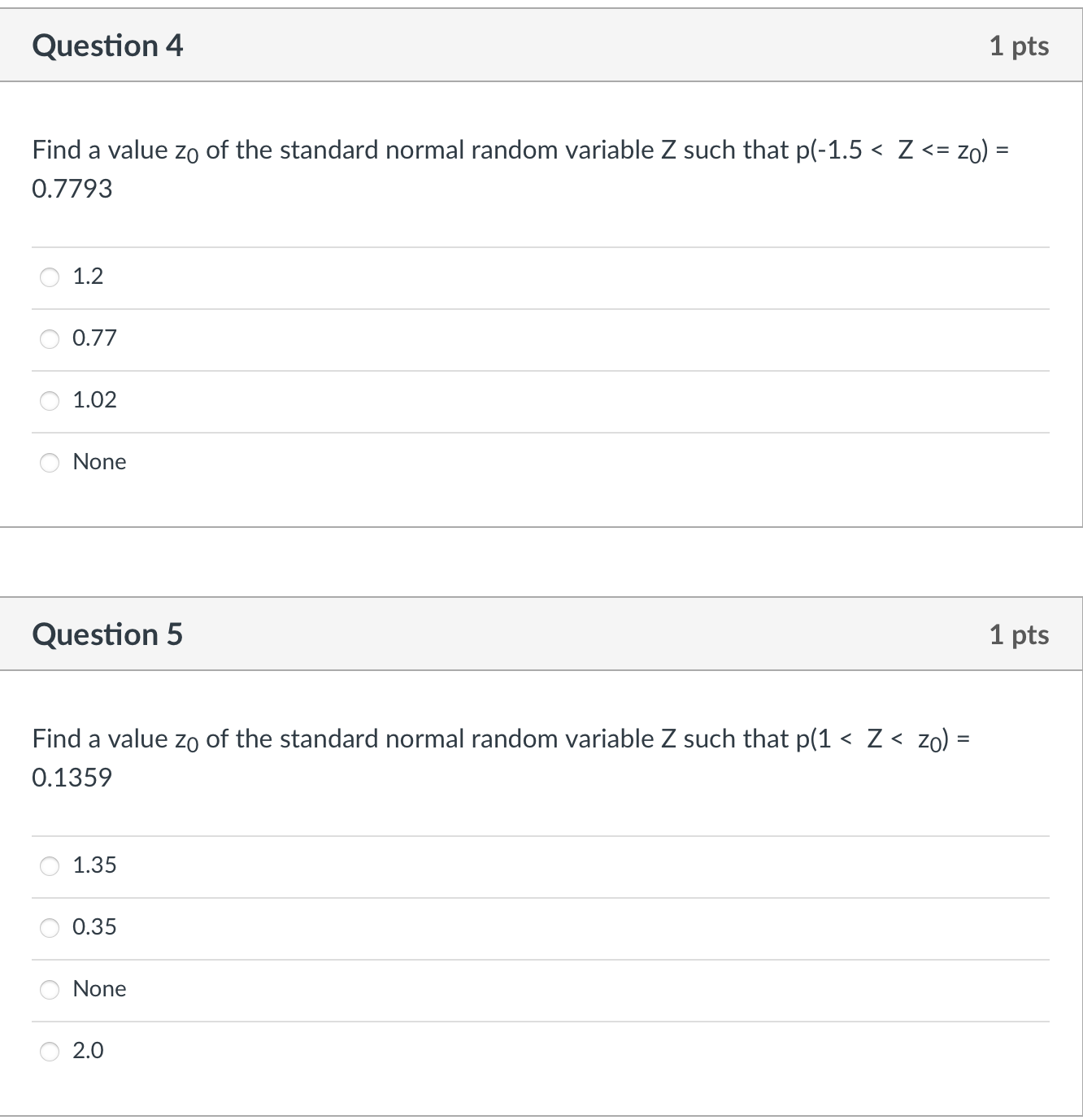 Solved Find a value z0 of the standard normal random | Chegg.com