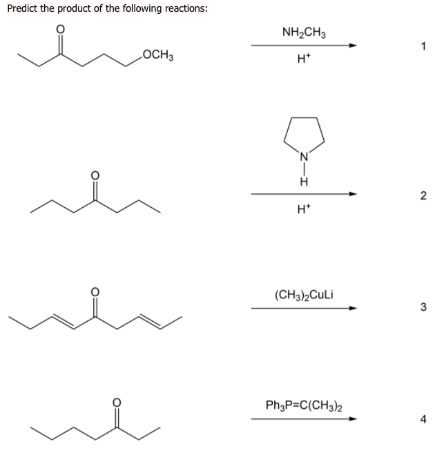 Solved Predict the product of the following reactions: | Chegg.com
