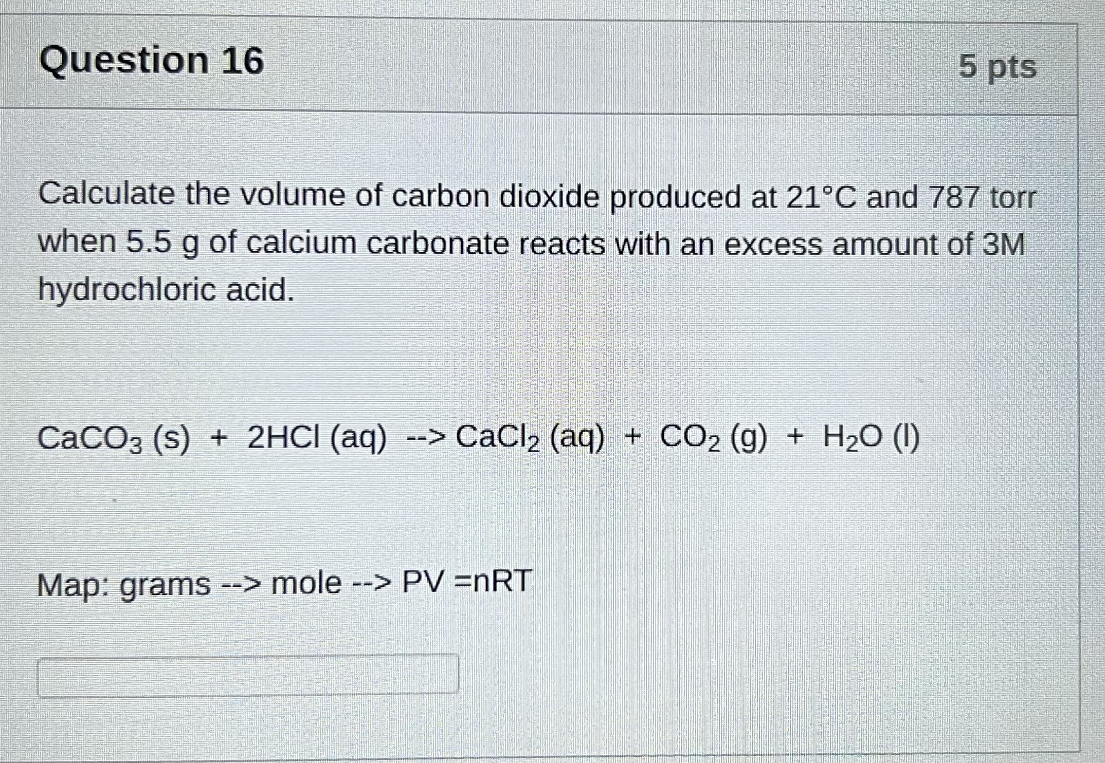 Solved Calculate the volume of carbon dioxide produced at | Chegg.com